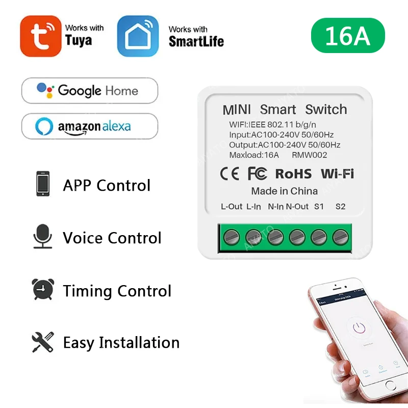 Tuya-16A-Mini-Wifi-DIY-Light-Switches-Module-2-way-Control-Works-With ...