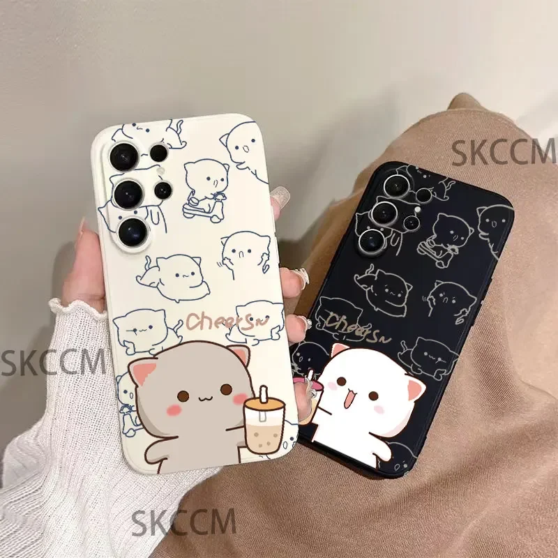 Milk-Tea-Cat-Couple-Love-Phone-Case-For-Samsung-Galaxy-S24-Ultra-S23-FE ...