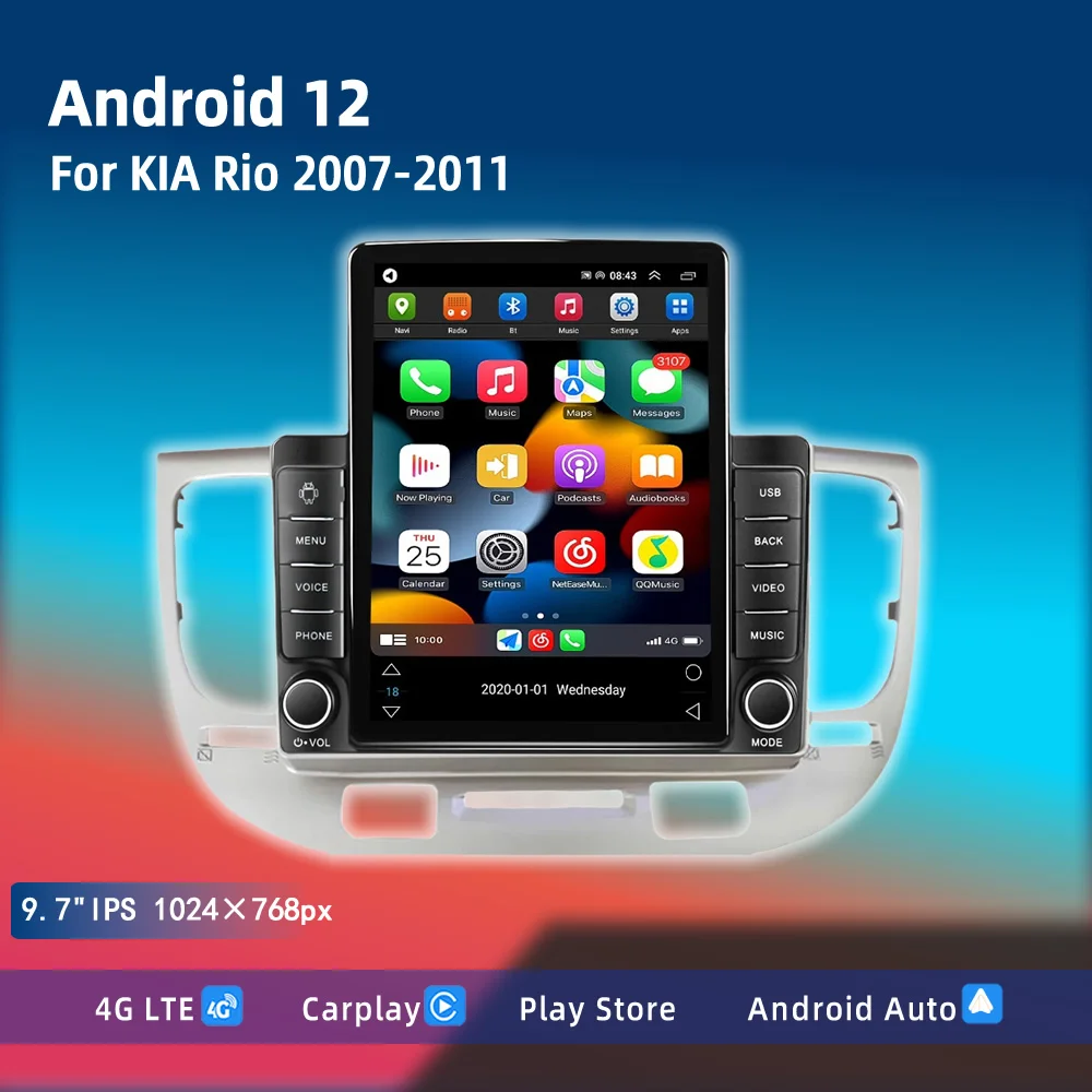 9-7-Kia-Rio-2007-2011-Carplay-i-in-araba-oyuncu-Android-oto-Tesla-tarz ...