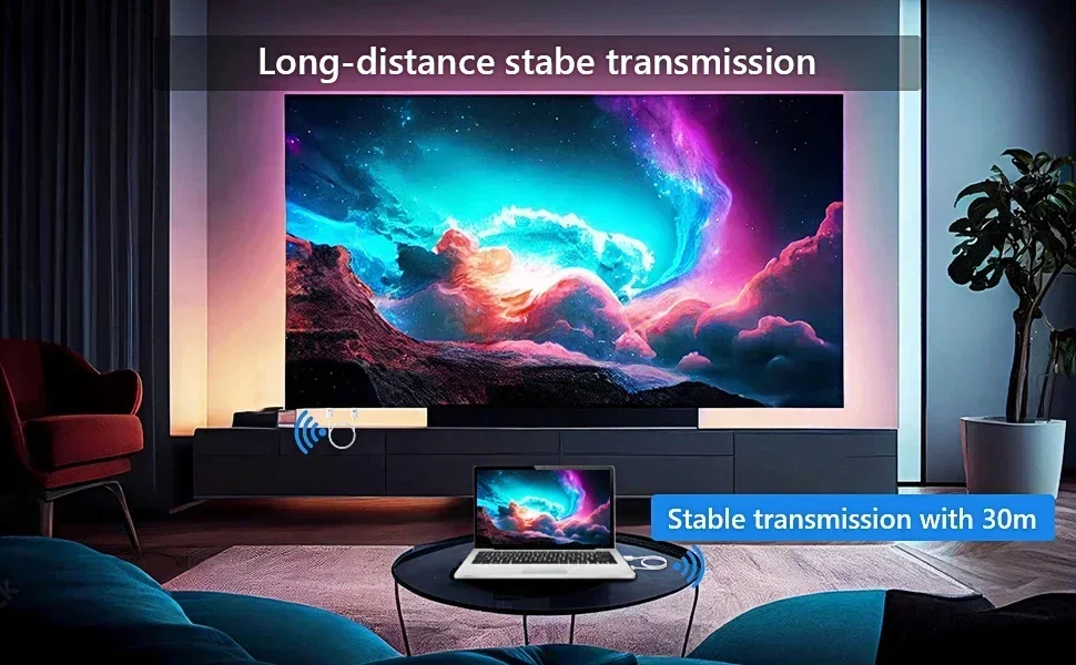 50M Wireless Transmission Video Transmitter and Receiver HDMI ...