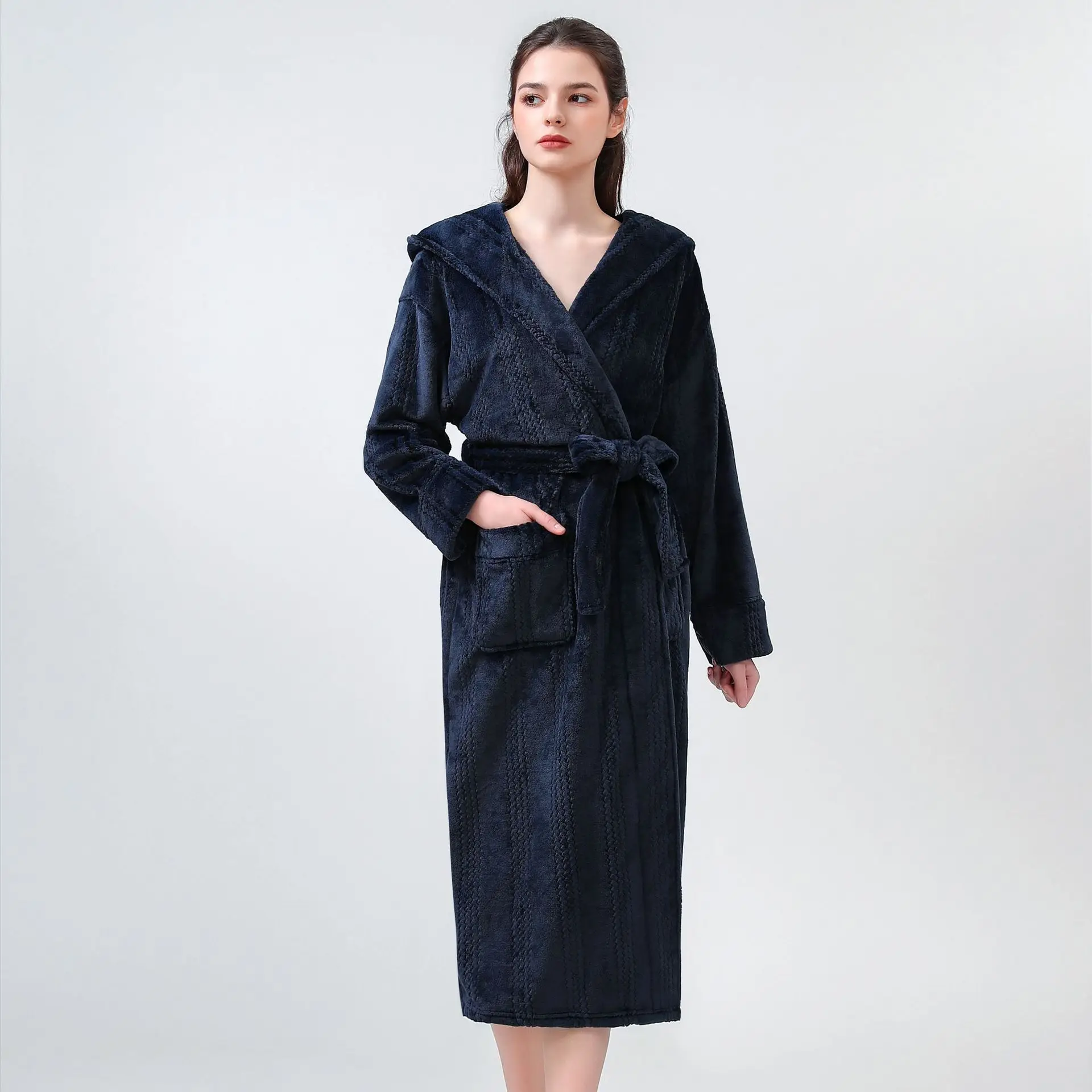 Women-Long-Warm-Bathrobe-Fluffy-Fleece-Thermal-Bath-Robe-Winter ...