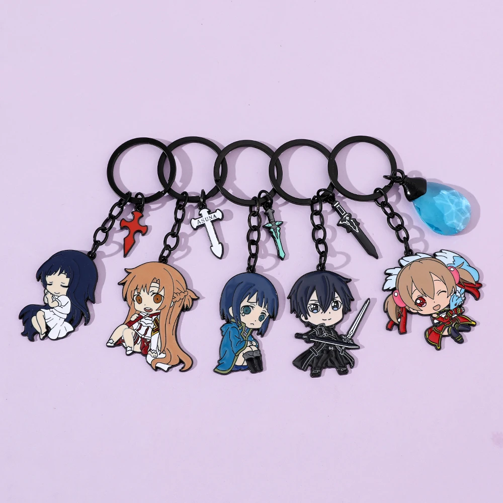 Anime-Sword-Art-Online-Metal-Keychain-Asuna-Krito-Kirigaya-Kazuto-Key ...