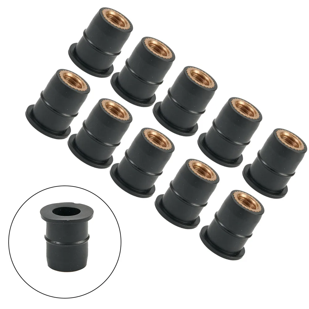 10PCS-Universal-Rubber-Nuts-6mm-M6-Neoprene-Nuts-Damper-Panel-Fixing ...