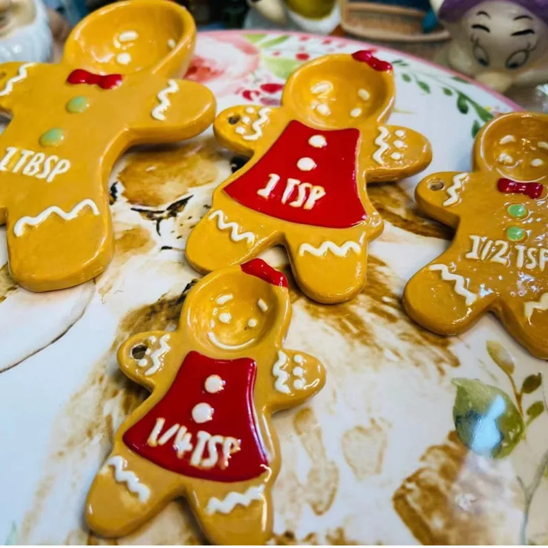 4pcs-set-Christmas-Gingerbread-Man-Measuring-Spoon-Ceramic-Golden ...