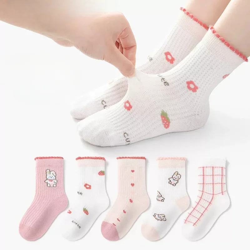 Kids-Girls-Socks-5-Pairs-Lot-Spring-Summer-Cotton-Infant-Children-Socks ...