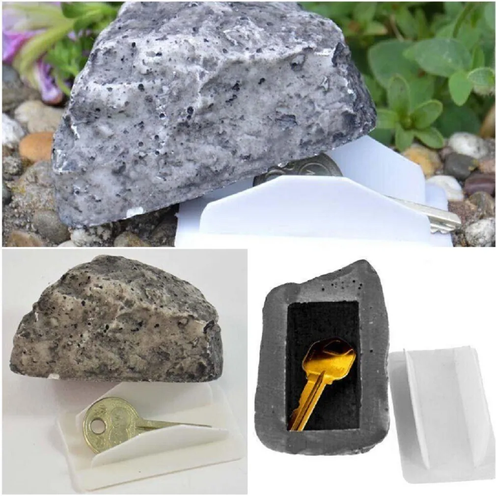 Outdoor-Spare-Key-House-Safe-Hidden-Hide-Storage-Security-Rock-Stone ...