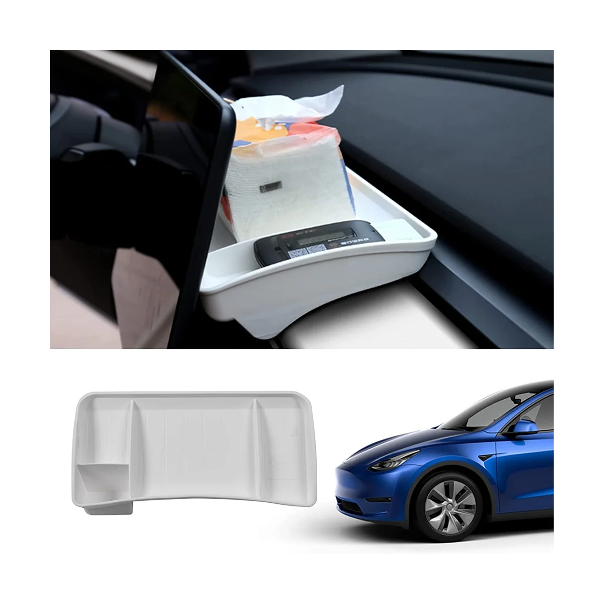 Generic Center Console Organizer Behind Screen Storage Box Dashboard ...