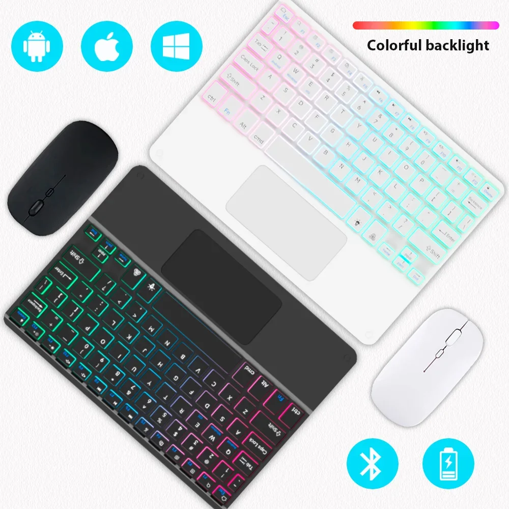 Bluetooth Keyboard for Tablet Android IOS Windows Wireless Mouse ...