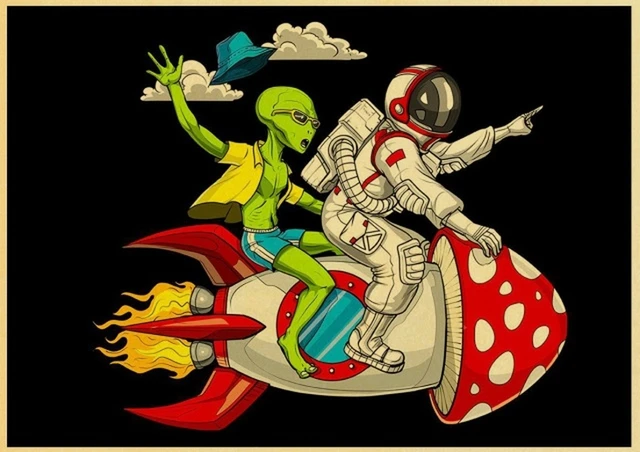 Astronaut Trippy Weed Wallpaper