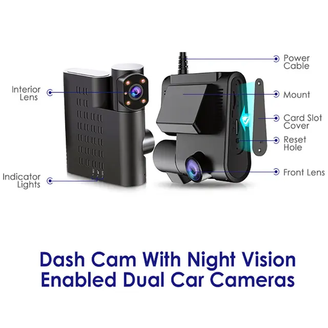 AZDOME 4G Hidden Dash Cam With Dual Cameras Live Video GPS Tracking ...