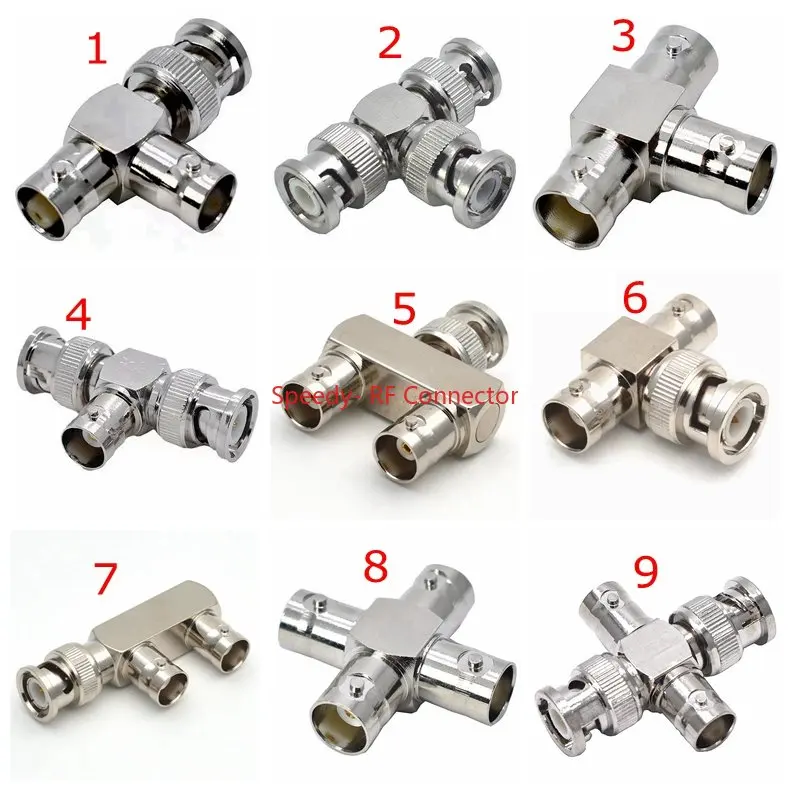 BNC-Connector-Q9-BNC-To-BNC-Male-Female-90-Degree-Right-Angle-Tee-Type ...