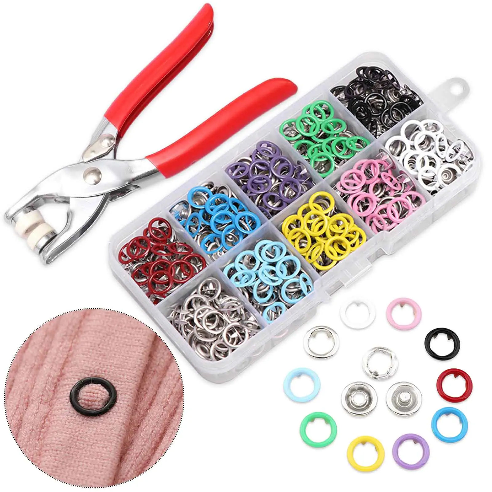 150pcs-Fixed-Buttons-Tool-Craft-With-Pliers-Decoration-Fasteners ...