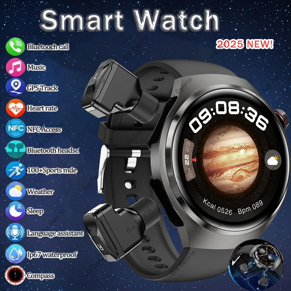 New Smart Watch Men Headset Watch 2-in-1 Bluetooth Calls Smart Watch ...