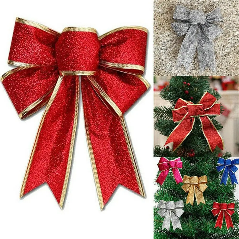 25cm-Christmas-Tree-Bows-Large-Ribbon-Bows-Party-Gift-Present-Wreaths ...