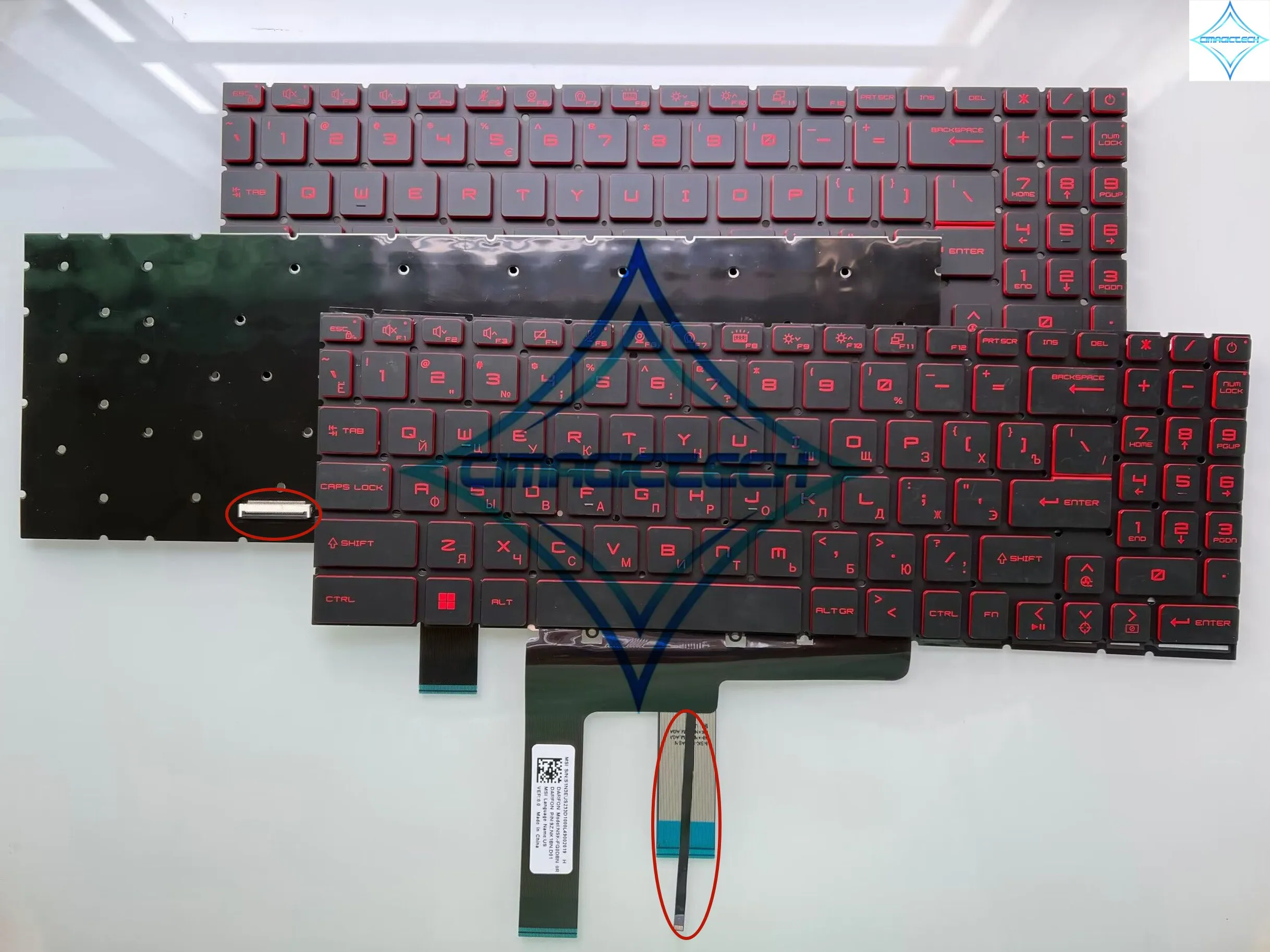 New US RU Russian Backlit For MSI GF66 11SC 11UC 12UD Pulse GL66 GF76 ...