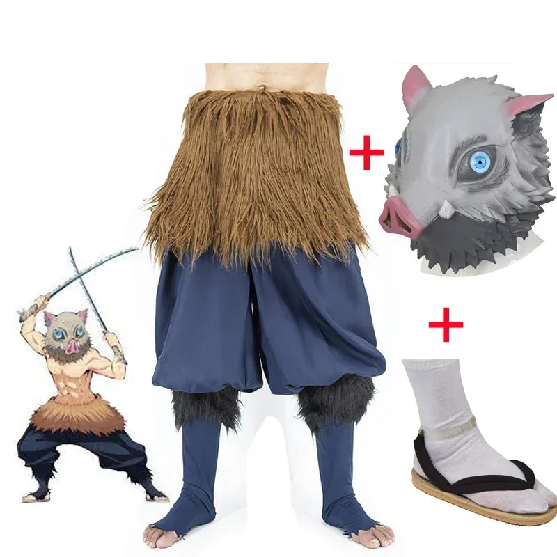 Anime Demon Slayer Kimetsu no Yaiba Hashibira Inosuke Cosplay Costume ...