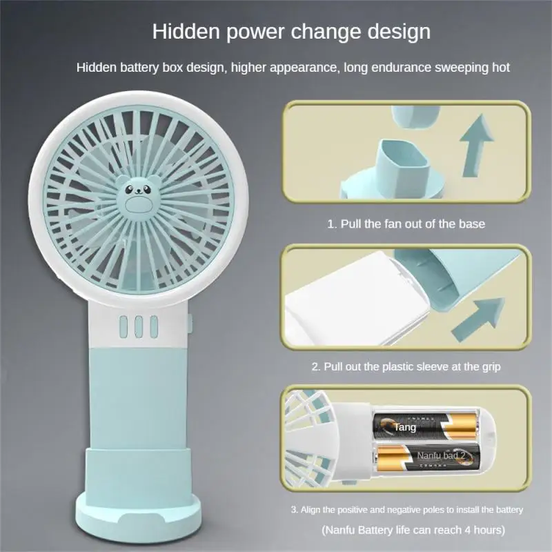 Mobile-Phone-Stand-Fan-Portable-Small-Fan-Built-in-Battery-Hand-held ...
