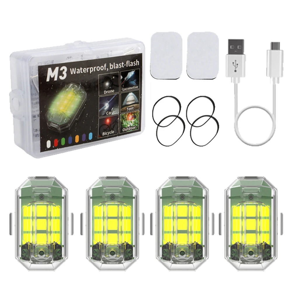1-2-4PCS-LED-Strobe-Light-for-Car-Motorcycle-Bike-Wireless-Anti ...