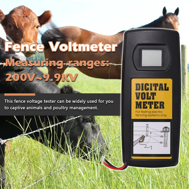 Fence Voltage Tester Portable Electric Fence Fault Finder 15KV LCD ...