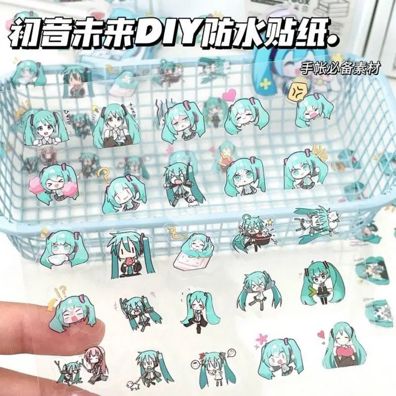 New-Cartoon-Hatsune-Miku-Transparent-Stickers-Diy-Hand-Account-Stickers ...