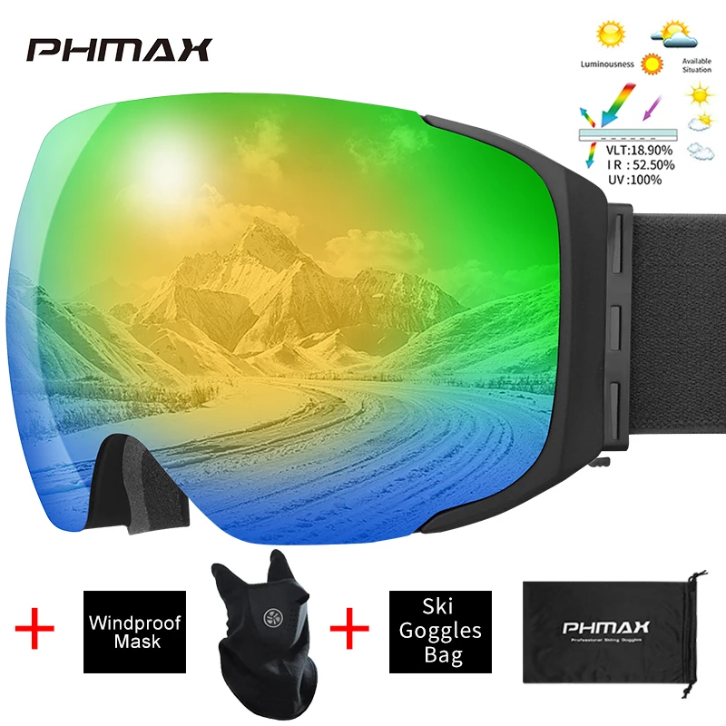 PHMAX-Magnetic-Snowboard-Goggles-for-Men-and-Women-Double-Layers-Unisex ...