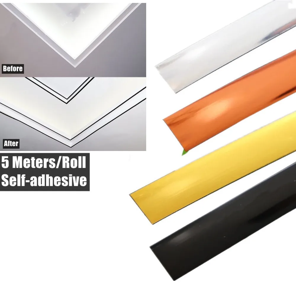 Home Decoration 5M PVC Self-Adhesive Wall Trim Line Tile Wall Gap ...