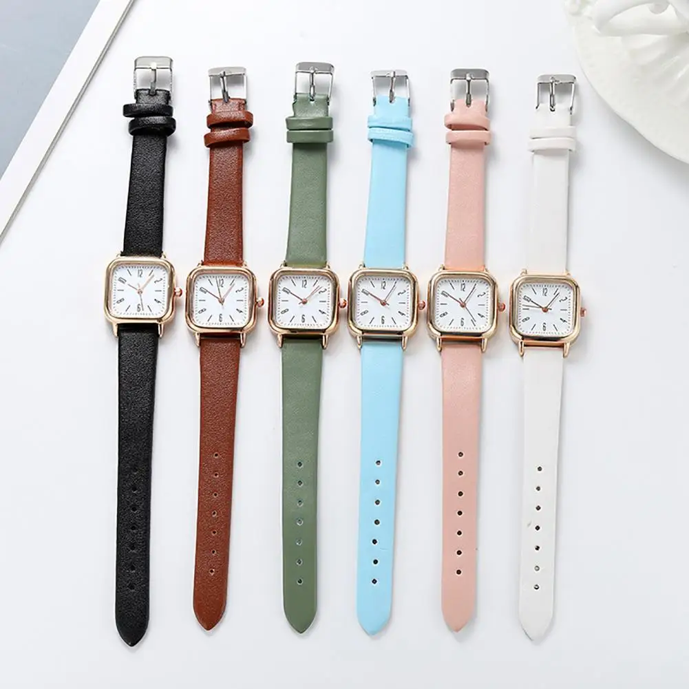 Women-Watch-Square-Dial-Faux-Leather-Strap-Elegant-Minimalistic-Gift ...