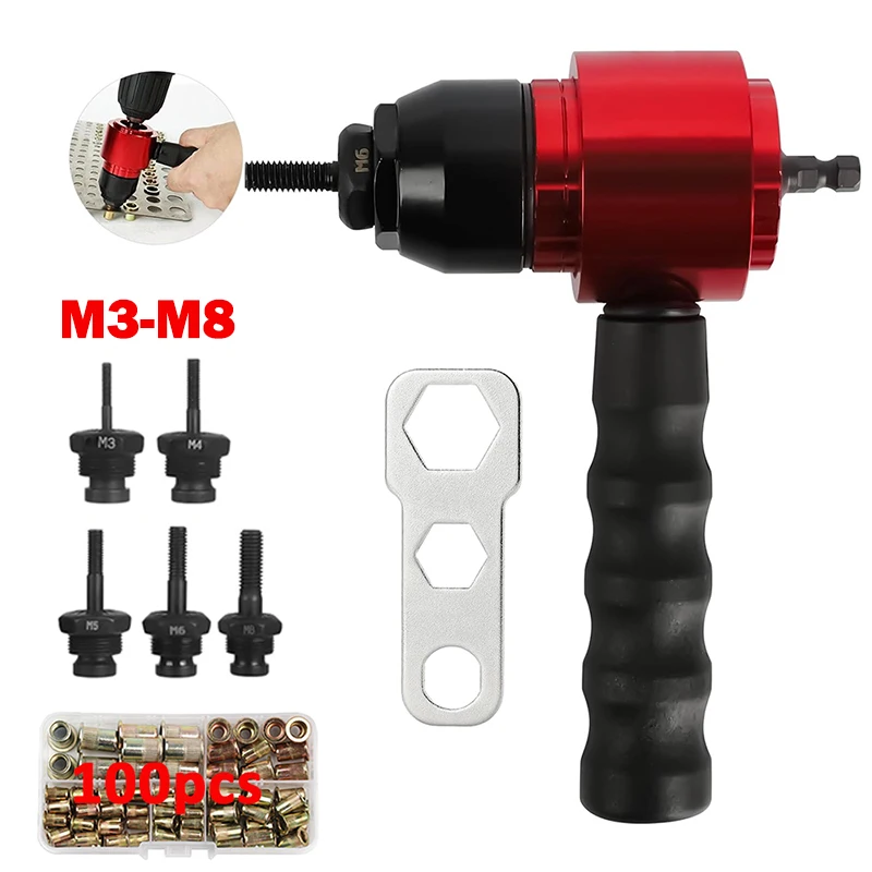 M3-M8-Electric-Rivet-Gun-Removable-Rivet-Nut-Tool-Adapter-with-100pcs ...