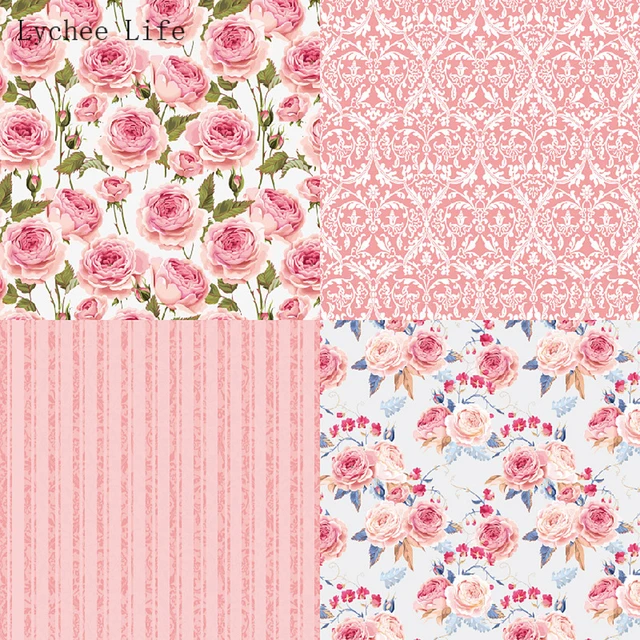 Pink Flower Scrapbook Paper