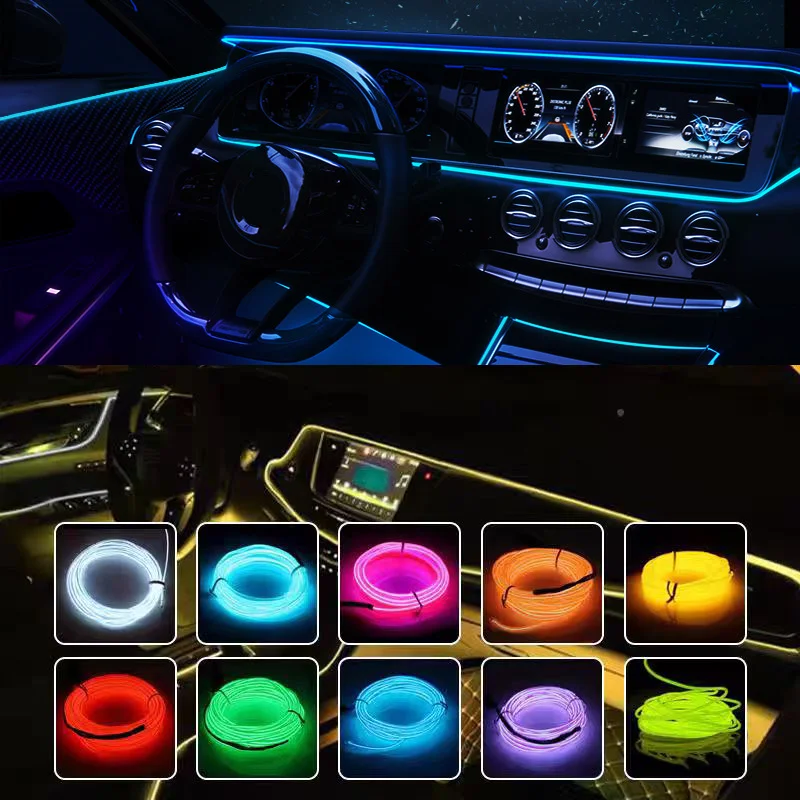 1M-3M-4M-5M-Car-Interior-Lighting-LED-Strip-Auto-Decoration-Wire-Rope ...