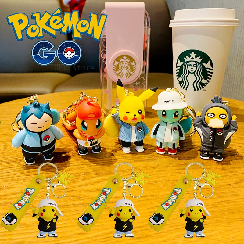 Cartoon-Pokemon-Pikachu-Psyduck-Keychain-Car-Key-Women-Bag-Accessories ...