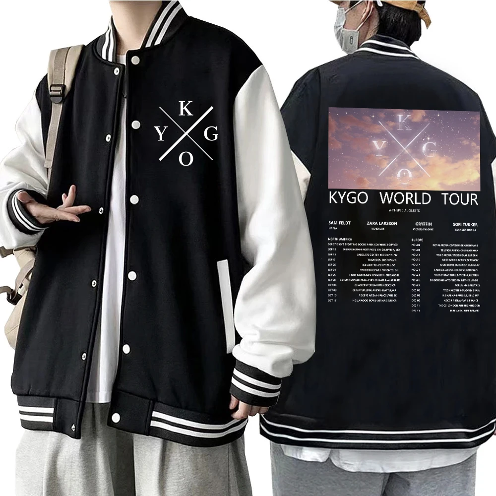 Kygo World Tour 2024 Hoodie Baseball Uniform Jackets Men Women Hip Hop ...