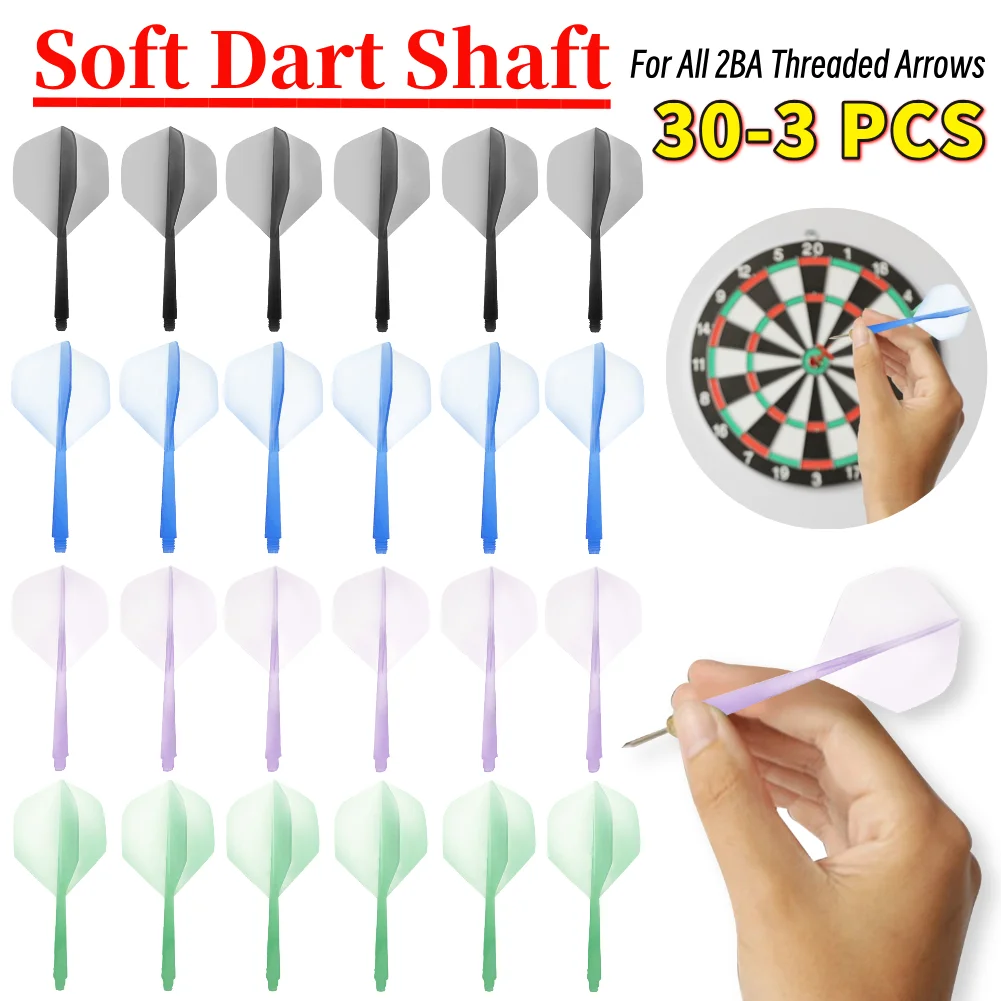30-3Pcs 2BA Screw Soft Darts Anti-fall Integrated Dart Flights and ...
