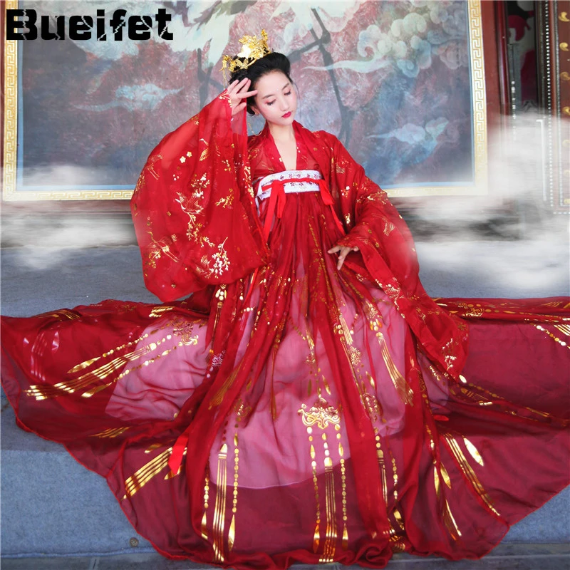 Oriental Ancient Tang Dynasty Hanfu Dress Woman Chinese Traditional ...