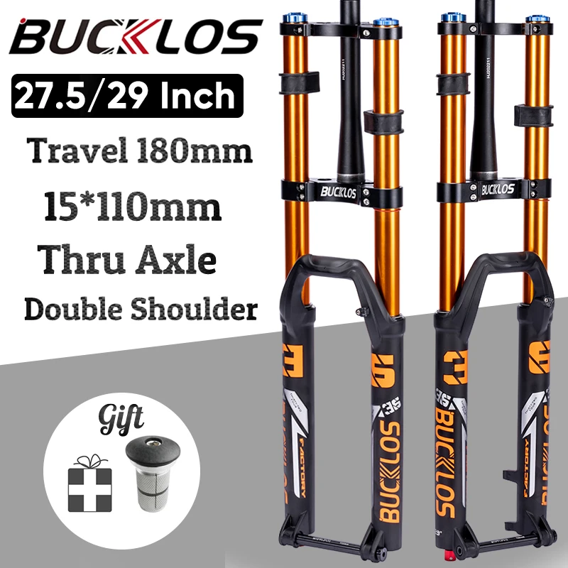 Bucklos 29inch Downhill Bike Suspension Fork Dual Crown Travel 180mm ...