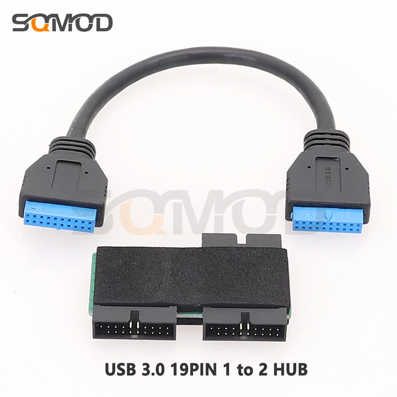 USB 3.0 19 핀 1 대 2 허브 칩 및 모듈형 케이블 디자인, USB 19 핀 허브 마더보드 19 핀 연장 케이블 1 대 2| | - AliExpress