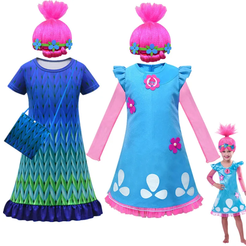 Trolls-3-Kids-Dresses-For-Girls-Princess-Costume-Kids-Cosplay-trolls ...