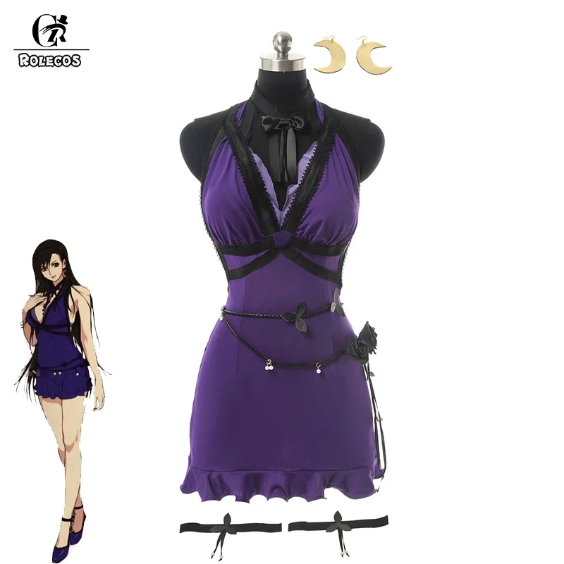 Rolecos Game Ff7 Remake Tifa Cosplay Costume Women Dress Tifa Lockhart ...