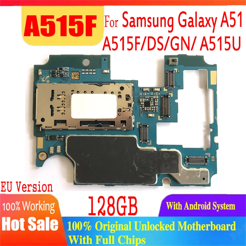 For Samsung Galaxy A51 A515f/ds A515u 128gb Motherboard Sm-a515f Sm-a515u Original Unlocked Main ...