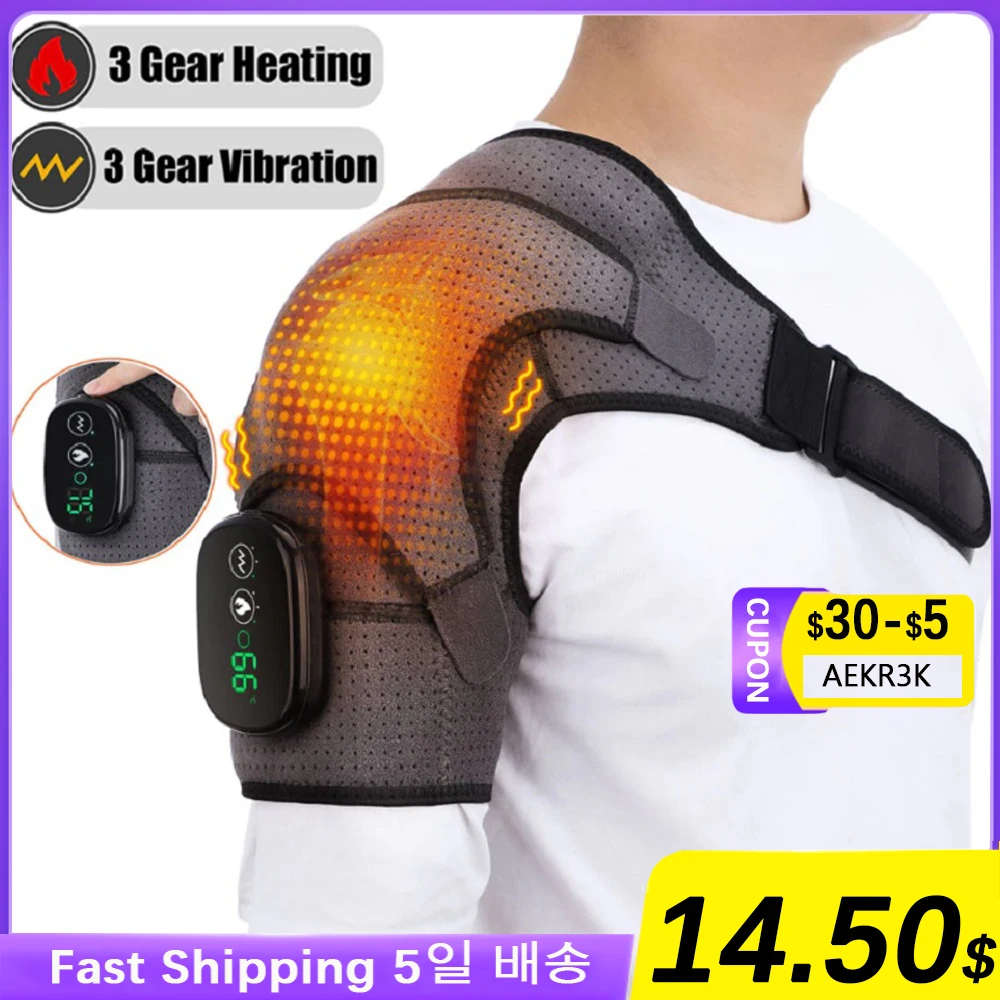 Electric Heated Vibration Massage Shoulder Pad Shoulder Support Belt ...