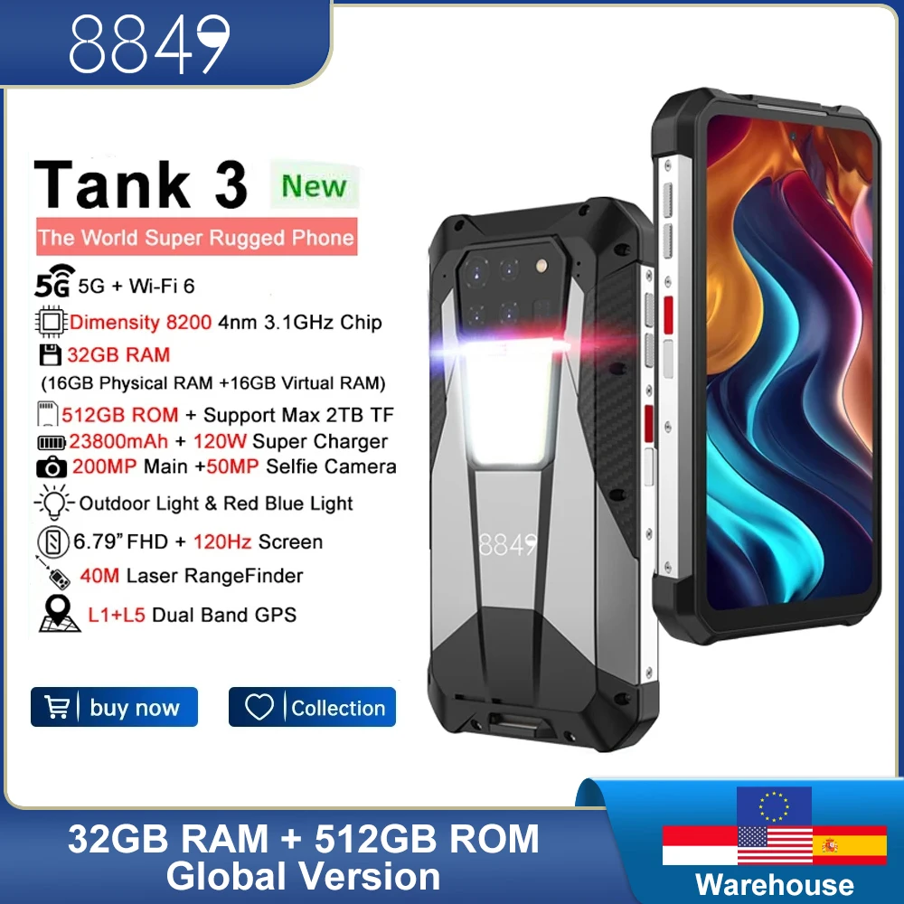 8849-Tank-3-Rugged-Smartphone-32GB-512GB-23800mAh-120W-Charger ...