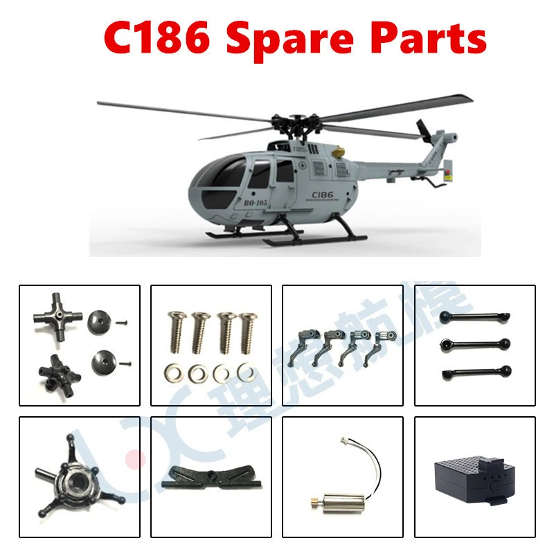 C186 Bo105 Rc Helicopter Spare Parts Blade Landing Gear Motor Engine ...