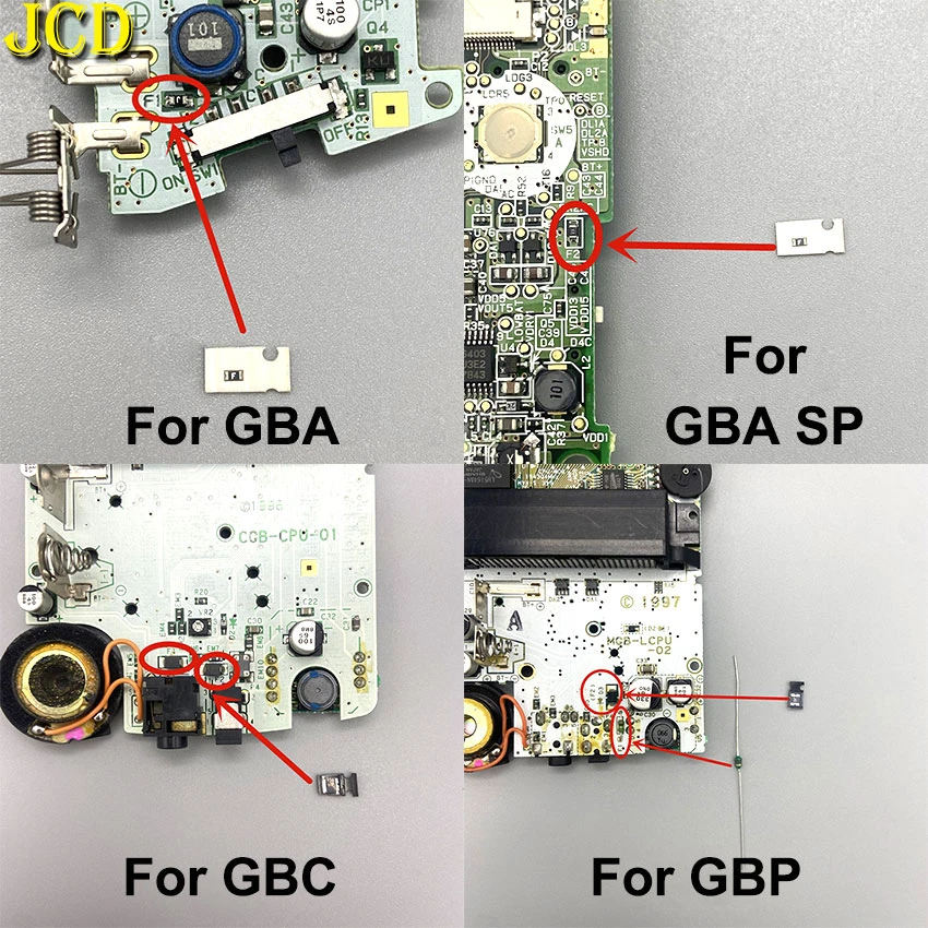 JCD Game Motherboard Fuses F1 F2 For Gameboy GBA GBC GBP GBA SP WSC Console Accessories ...