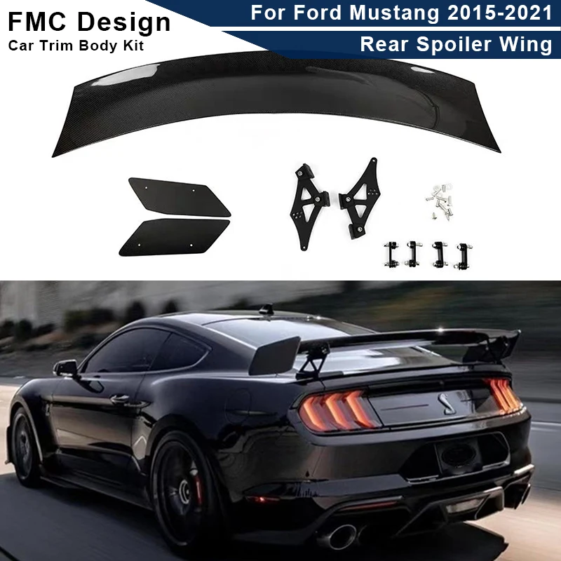 High Quality Real Carbon Fiber GT500 Style High Wing Rear Spoiler Wing ...