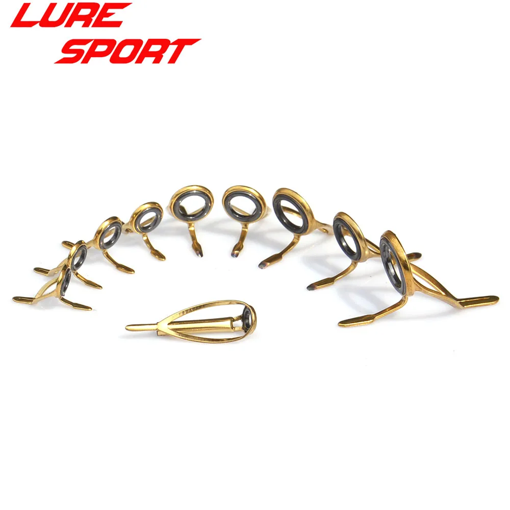 LureSport-10pcs-Guide-set-KW16-guide-MN6-Top-Guide-Gold-Steel-frame ...