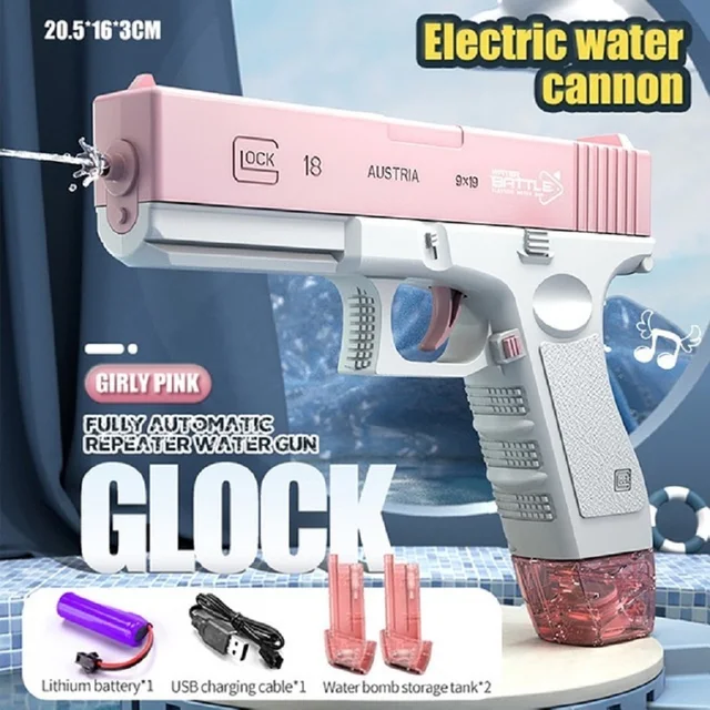 Waterpistool Elektrisch Glock Pistool Schieten Speelgoed Volautomatisch ...