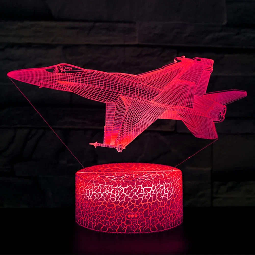 Fighter-Jet-Plane-Night-Lights-3D-Illusion-Lamp-USB-Airplane-LED-Table ...