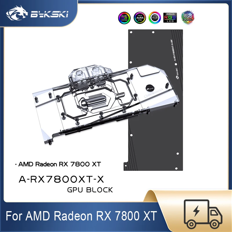 Bykski-7800-GPU-Water-Cooling-Block-Full-Cover-Cooler-For-AMD-Radeon-RX ...