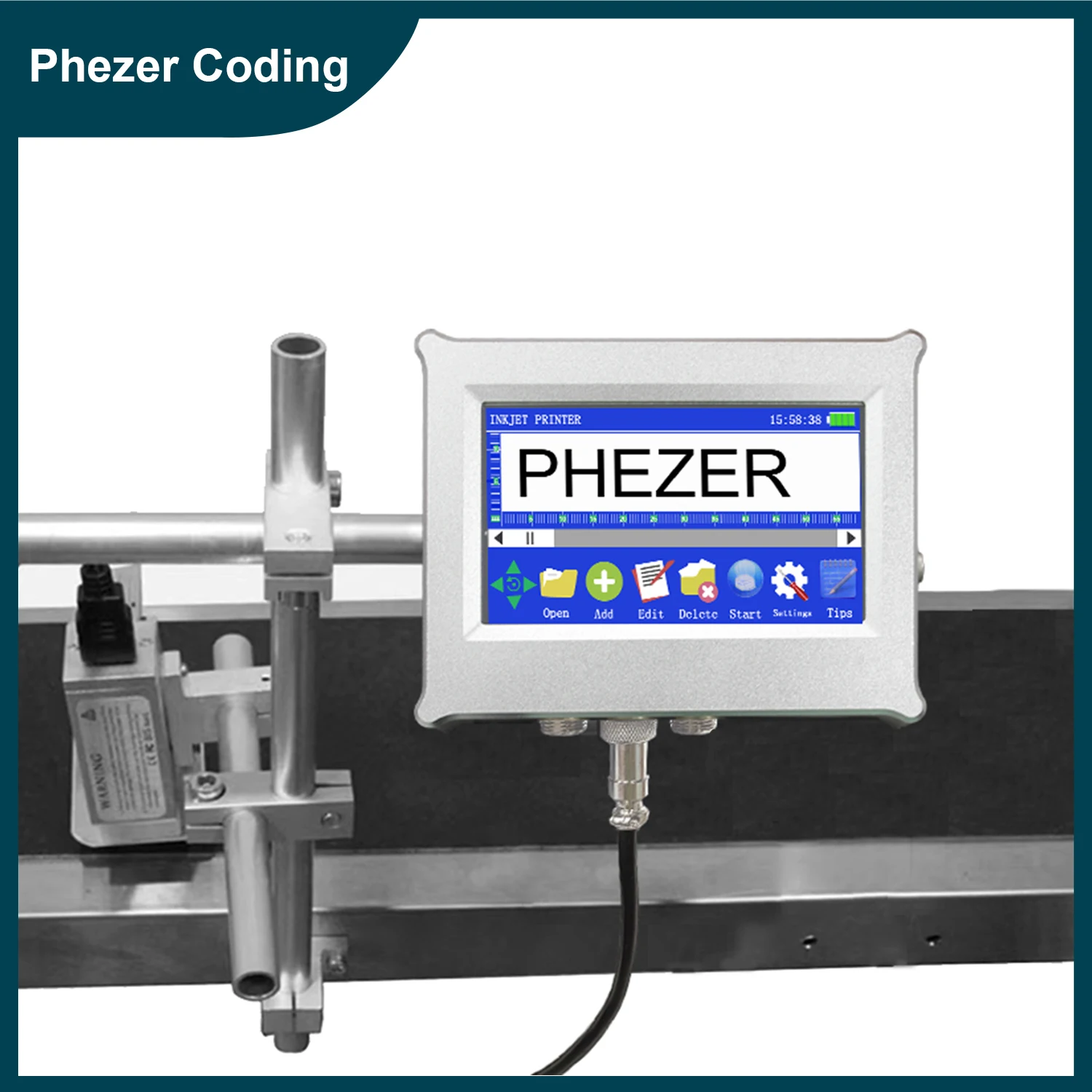 Phezer 12.7/25.4mm DW100/DW-MAX Label Printer Online Inkjet Printer ...