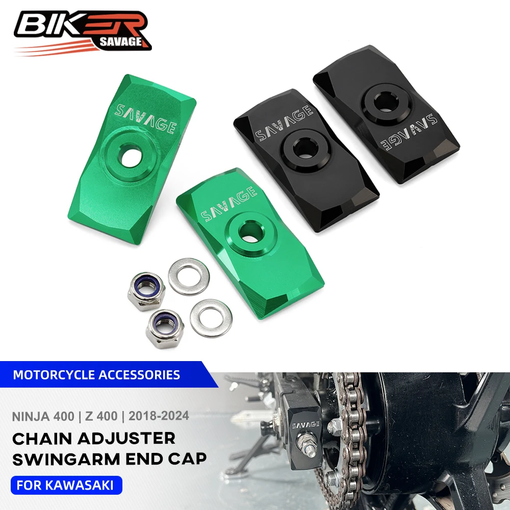NINJA 400 Z400 Motorcycle Chain Adjuster Swingarm End Cap For Kawasaki ...